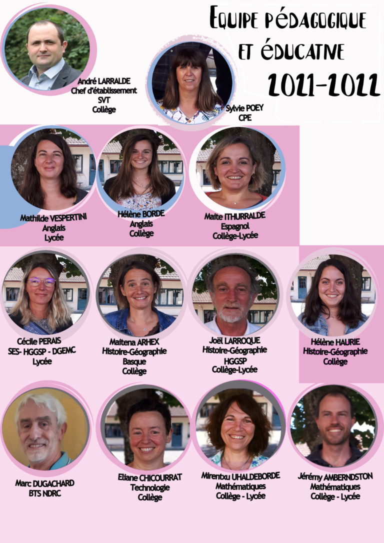 Equipe éducative - Ensemble scolaire St François (Mauléon, 64)
